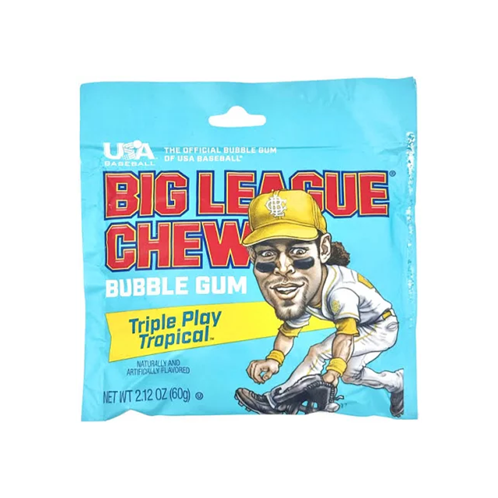 Big League Chew - Triple Play Tropical Bubble Gum - 12/60g