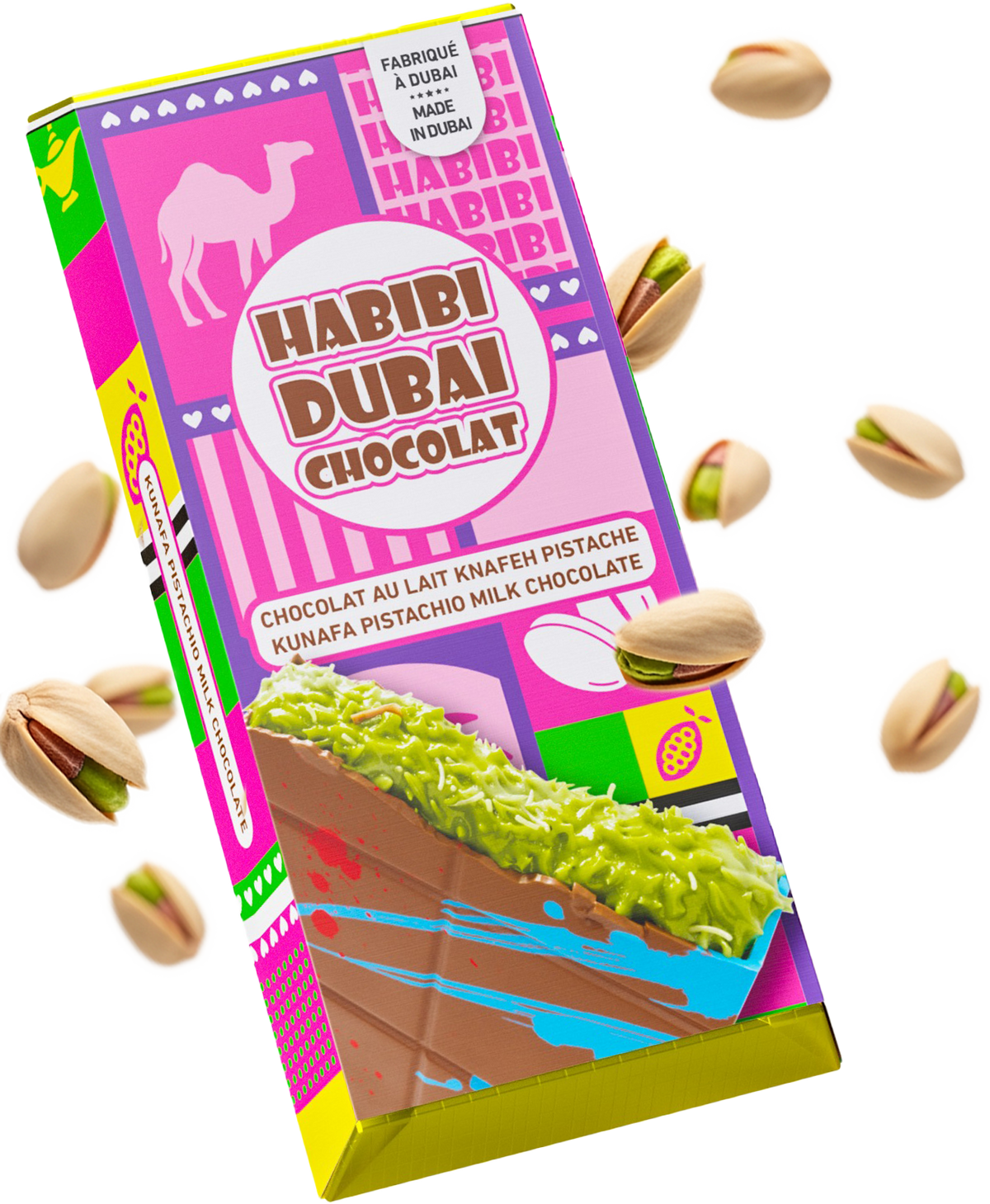 Habibi Dubai Chocolate - Kunafa Pistachio Milk Chocolate - 10/200g
