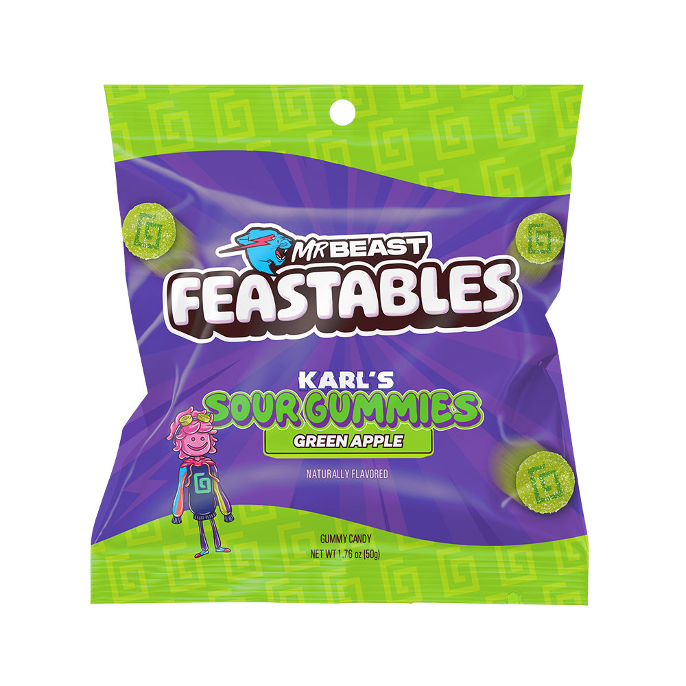 Mr Beast - Feastables Karl's Sour Gummies Green Apple - 8/50g