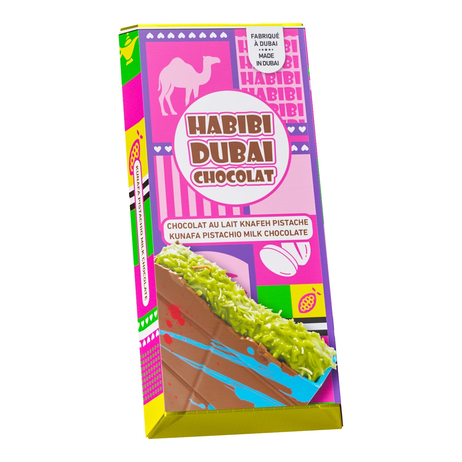 Habibi Dubai Chocolate - Kunafa Pistachio Milk Chocolate - 10/200g